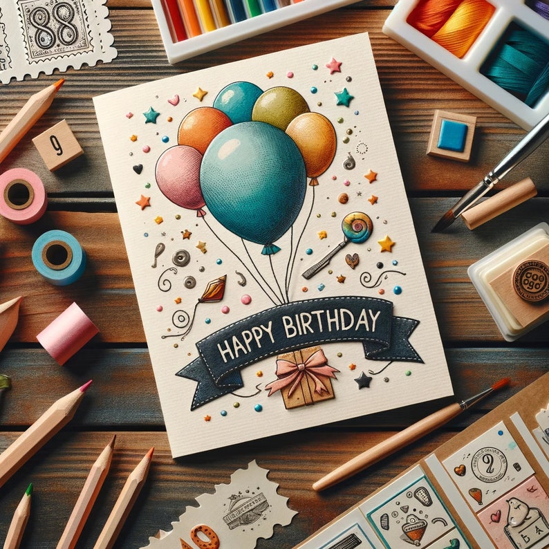 Handcrafted Birthday Card With Original Poem - Personalized Elegant ...