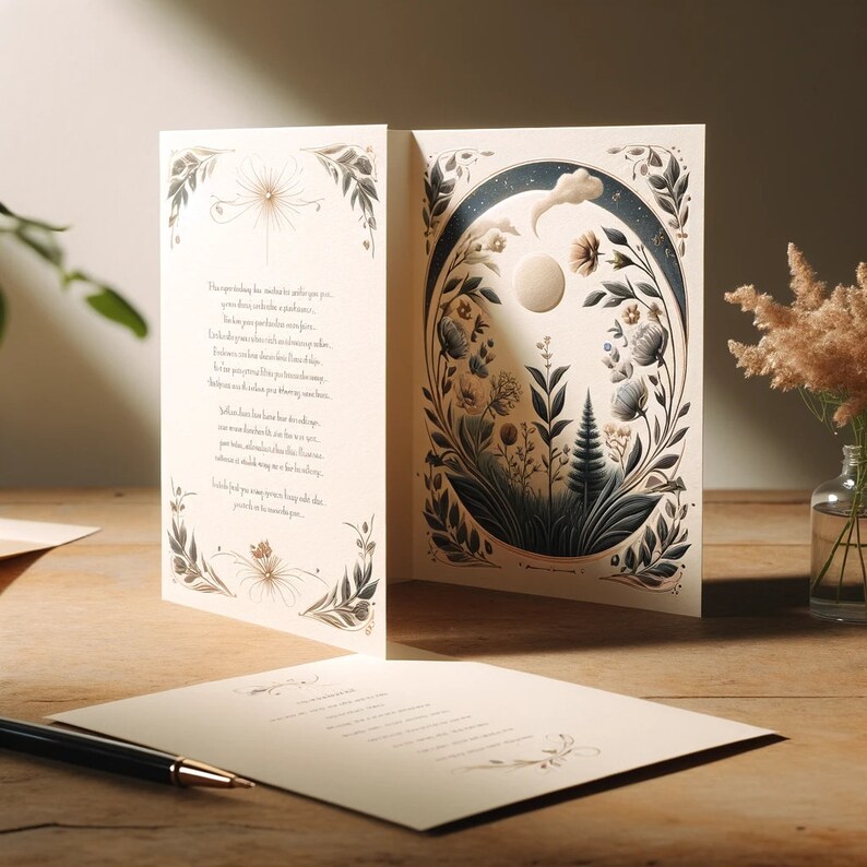 Handcrafted Birthday Card With Original Poem - Personalized Elegant ...