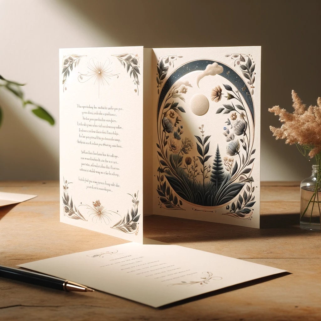 Handcrafted Birthday Card With Original Poem - Personalized Elegant ...