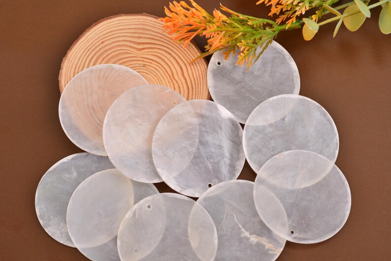 Round Capiz Shells in Various Colors With 1 Hole, DIY Handicrafts for ...