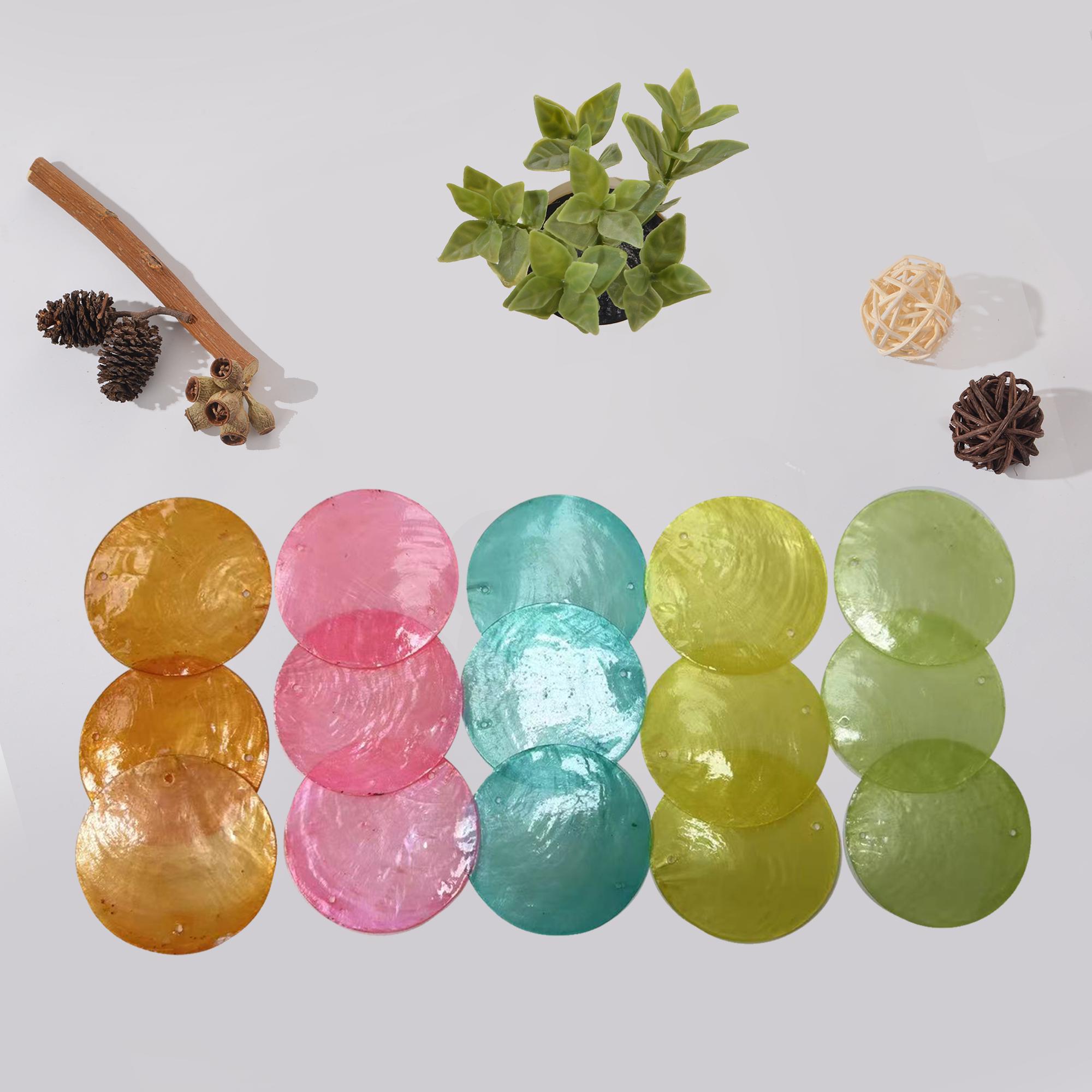 Round Capiz Shells in Various Colors With 1 Hole, DIY Handicrafts for ...