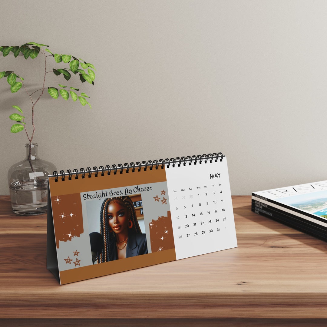 Desktop Calendar 2024 Grid - Etsy