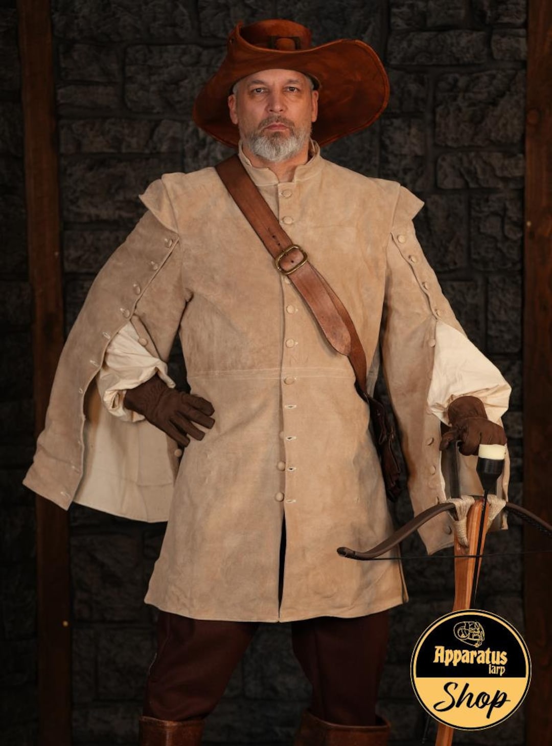 Musketeer Leather Coat Porthos Natural - Etsy