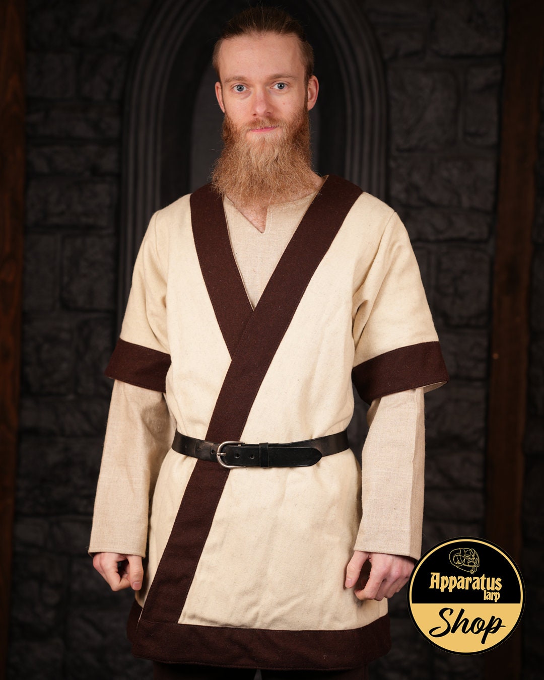 Viking Flap Coat Hagi Wool Natural/brown - Etsy