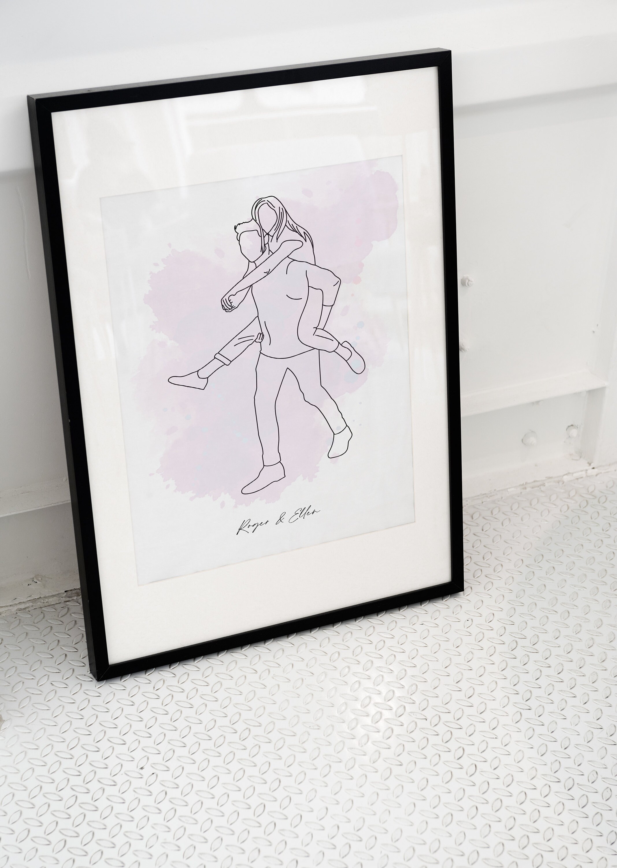 Custom One Line Art Drawing Couple From Photo, Custom Couple Gift ...