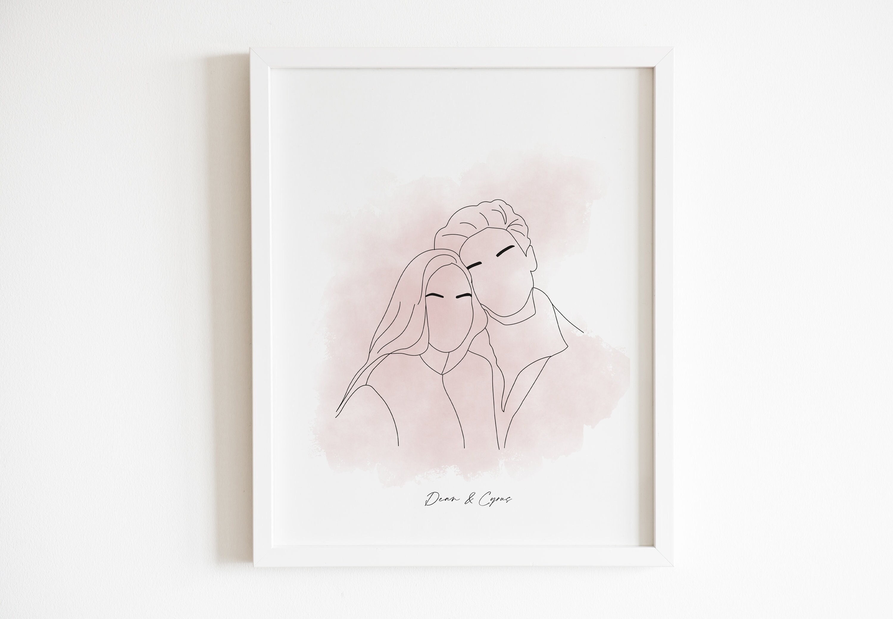 Custom One Line Art Drawing Couple From Photo, Women Day Gift, Custom ...