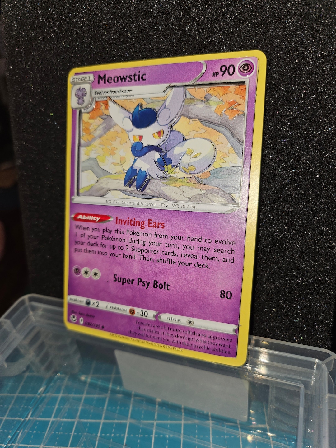 Meowstic 3D Pokemon Card - Etsy