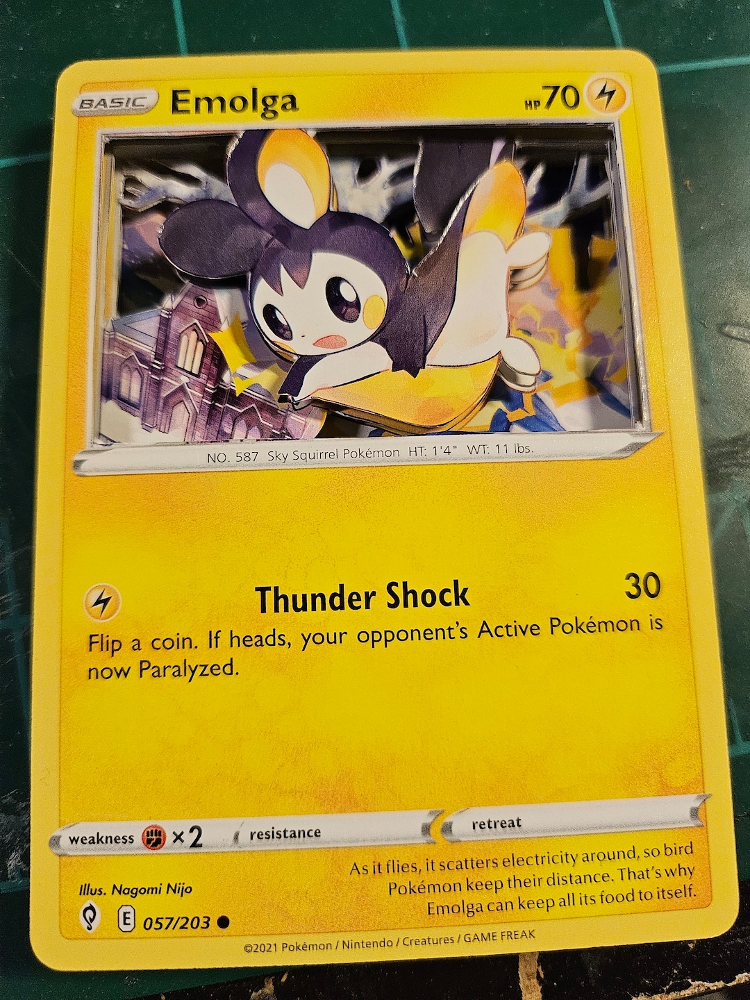 Handmade 3D Pokémon Emolga Card - Etsy