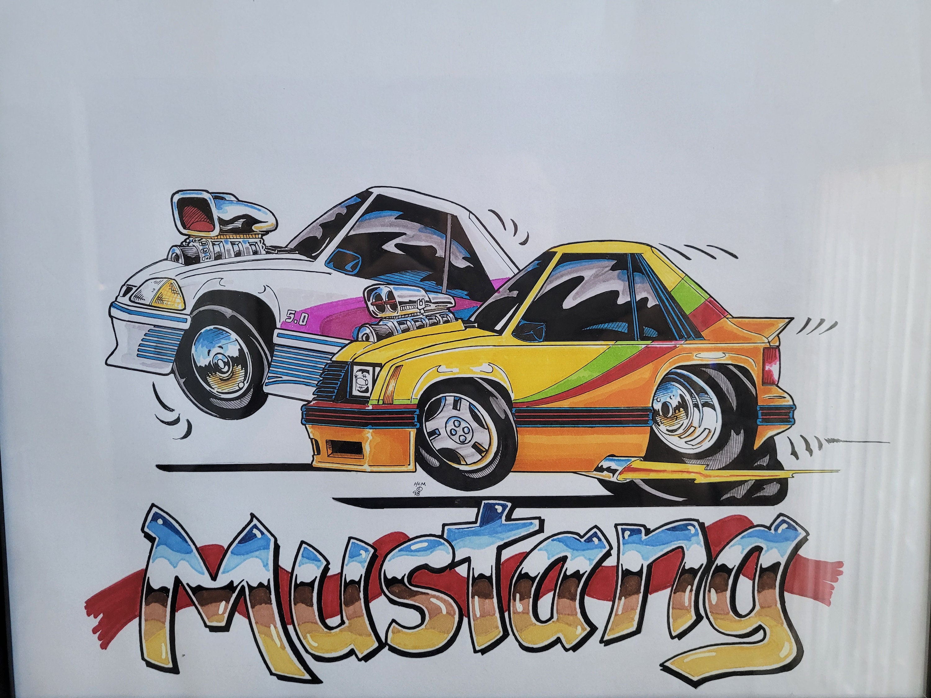 Fox Body Mustang Race Cartoon, Mustang GT Cartoon, Saleen Mustang, Car ...