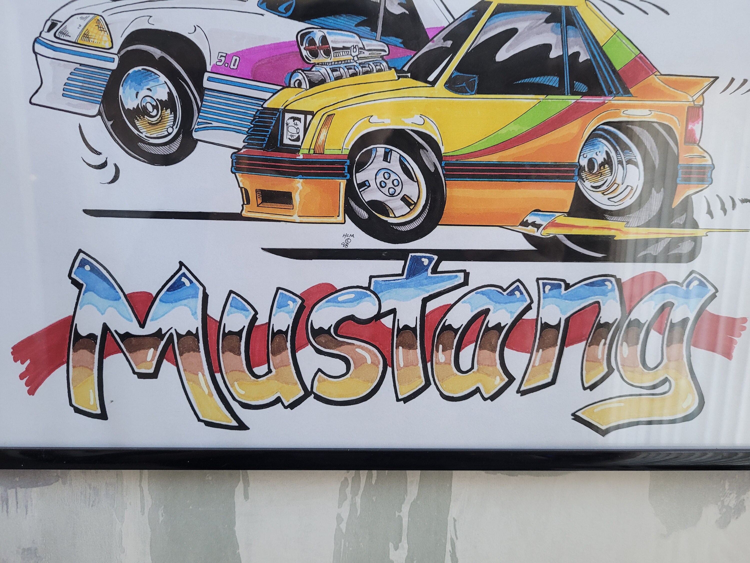 Fox Body Mustang Race Cartoon, Mustang GT Cartoon, Saleen Mustang, Car ...