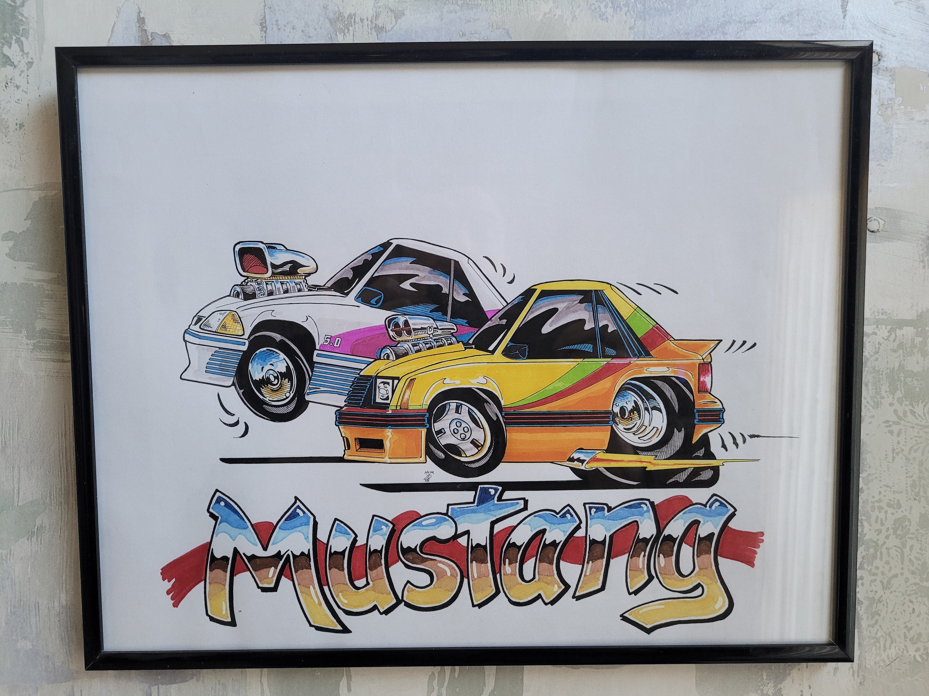 Fox Body Mustang Race Cartoon, Mustang GT Cartoon, Saleen Mustang, Car ...