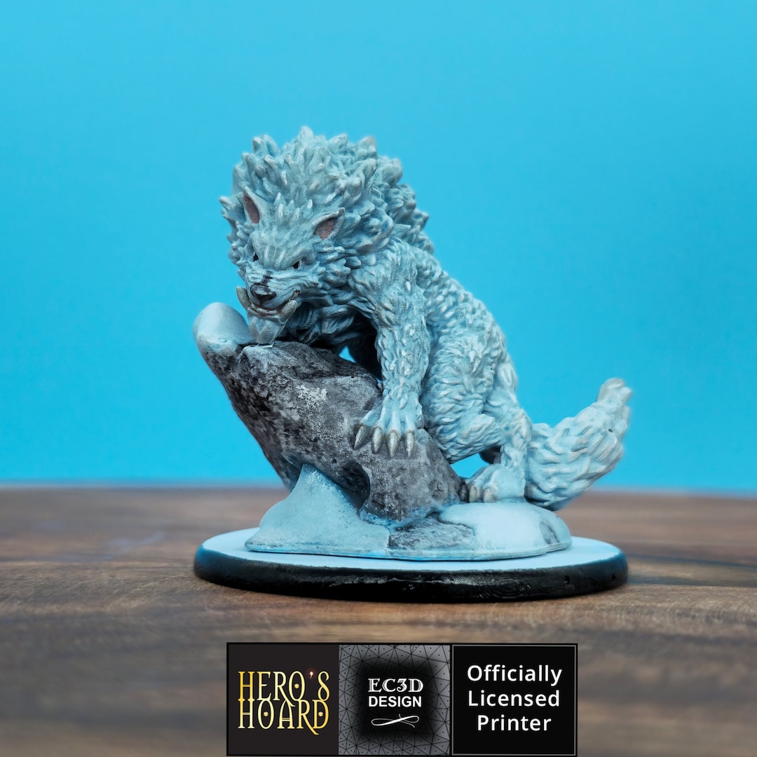 Winter Wolf | EC3D Design | Painted Tabletop Miniature - Etsy