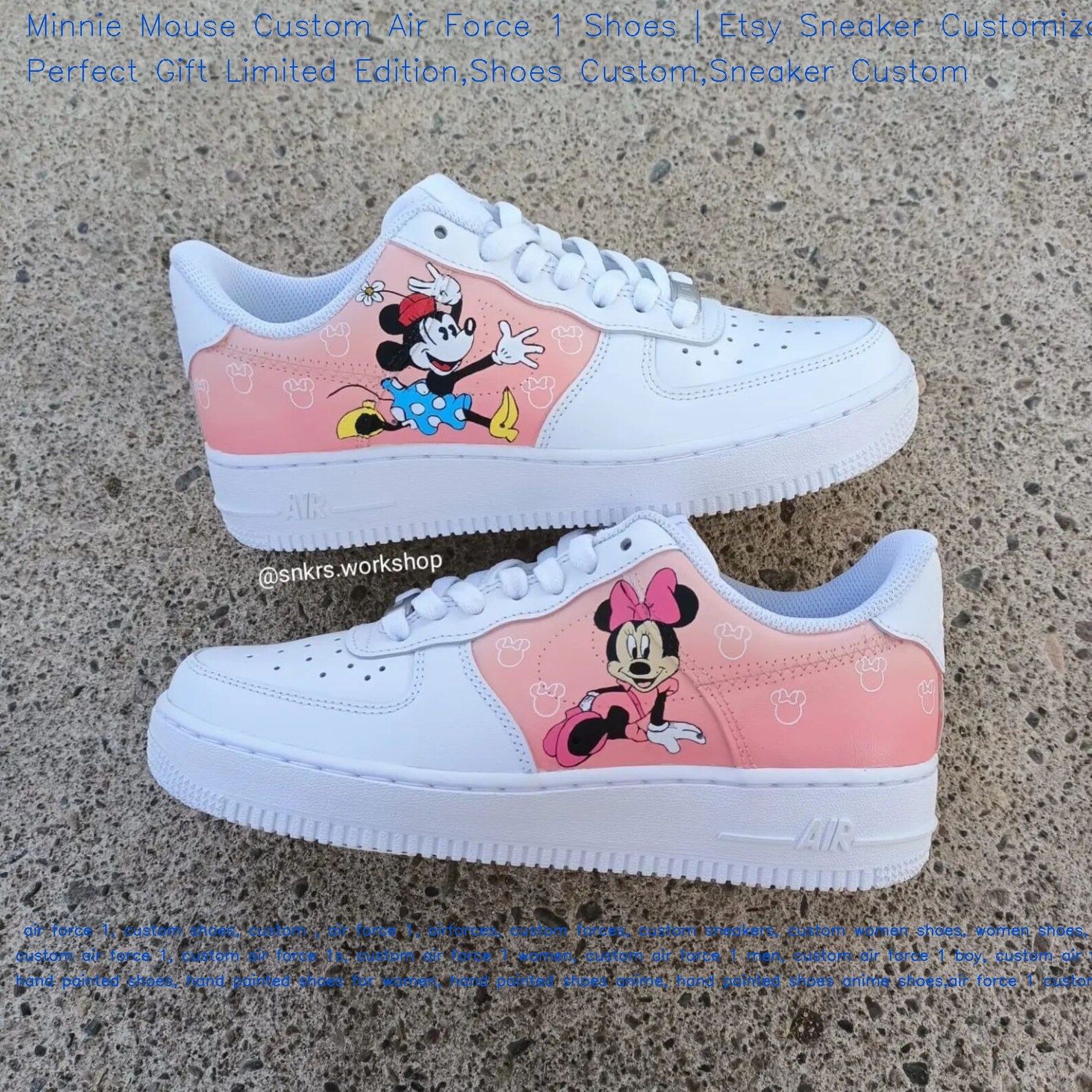 Buy Now: Etsneaker.com/pu-500 Minnie Mouse Custom Air Force 1 - Etsy