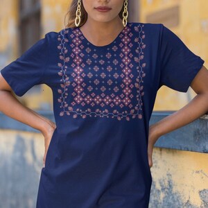 Embroidery Ethnic Neckline Patch Floral Pattern SVG, Traditional Neck ...