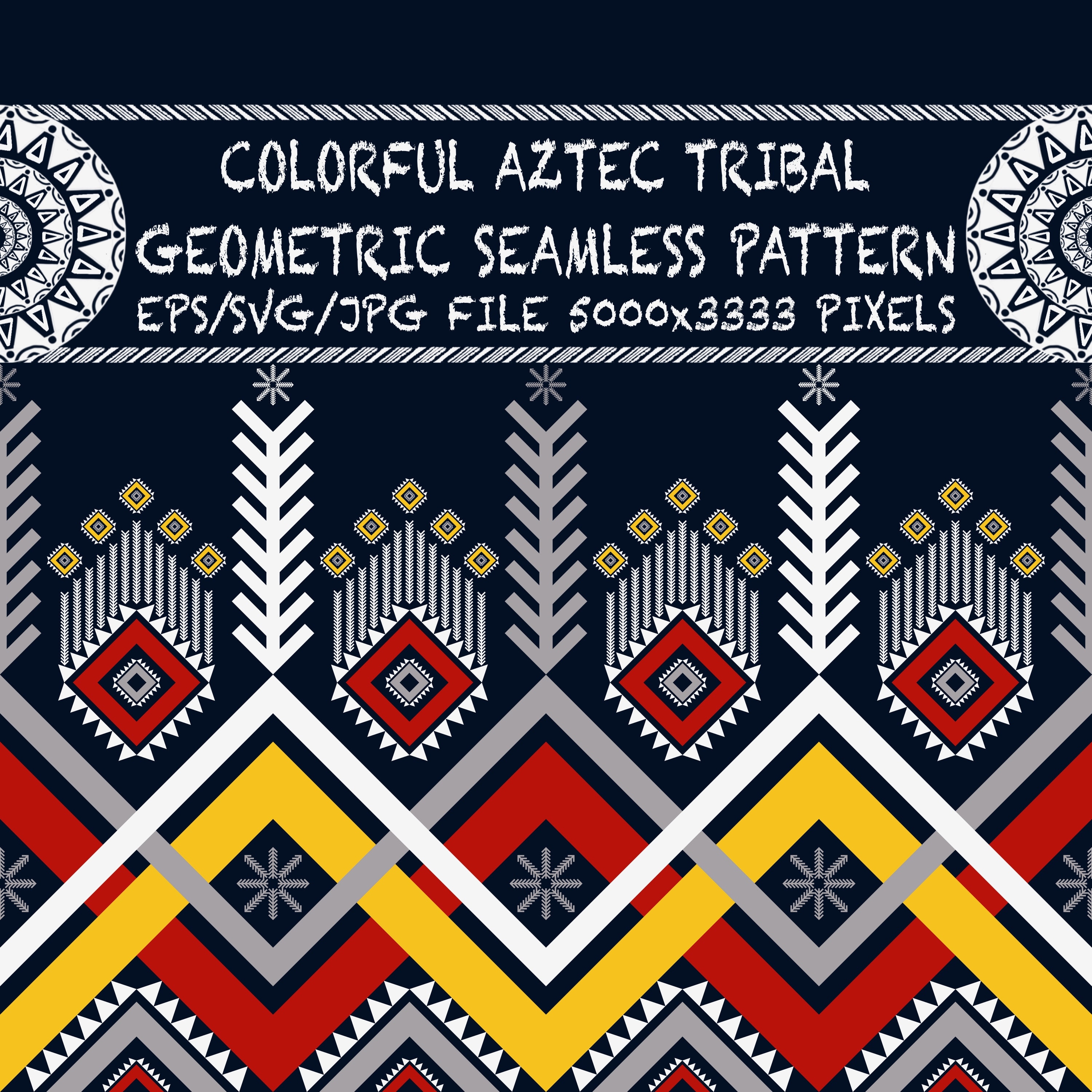 Colorful Aztec Tribal Geometric Shape Seamless Pattern Bohemian Ethnic ...