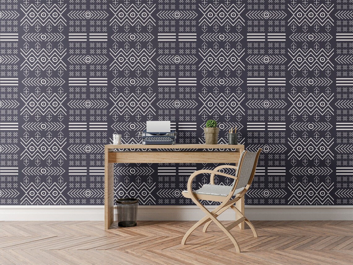 African Mud Cloth Seamless Pattern, Black and White Bogolan Digital ...