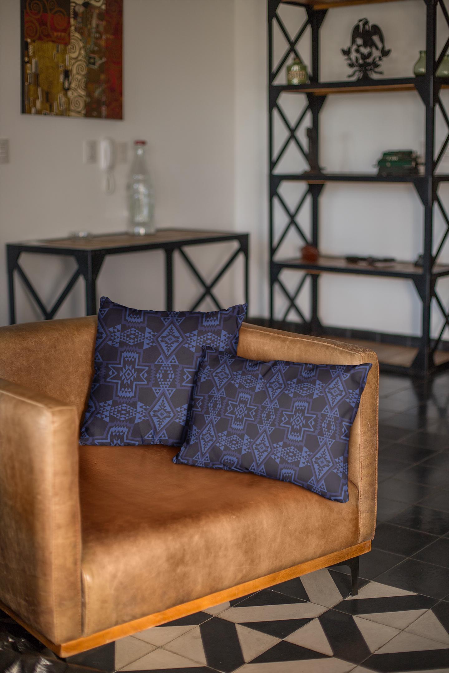 Monochrome Blue Native American Southwestern Navajo Home Decor Seamless ...