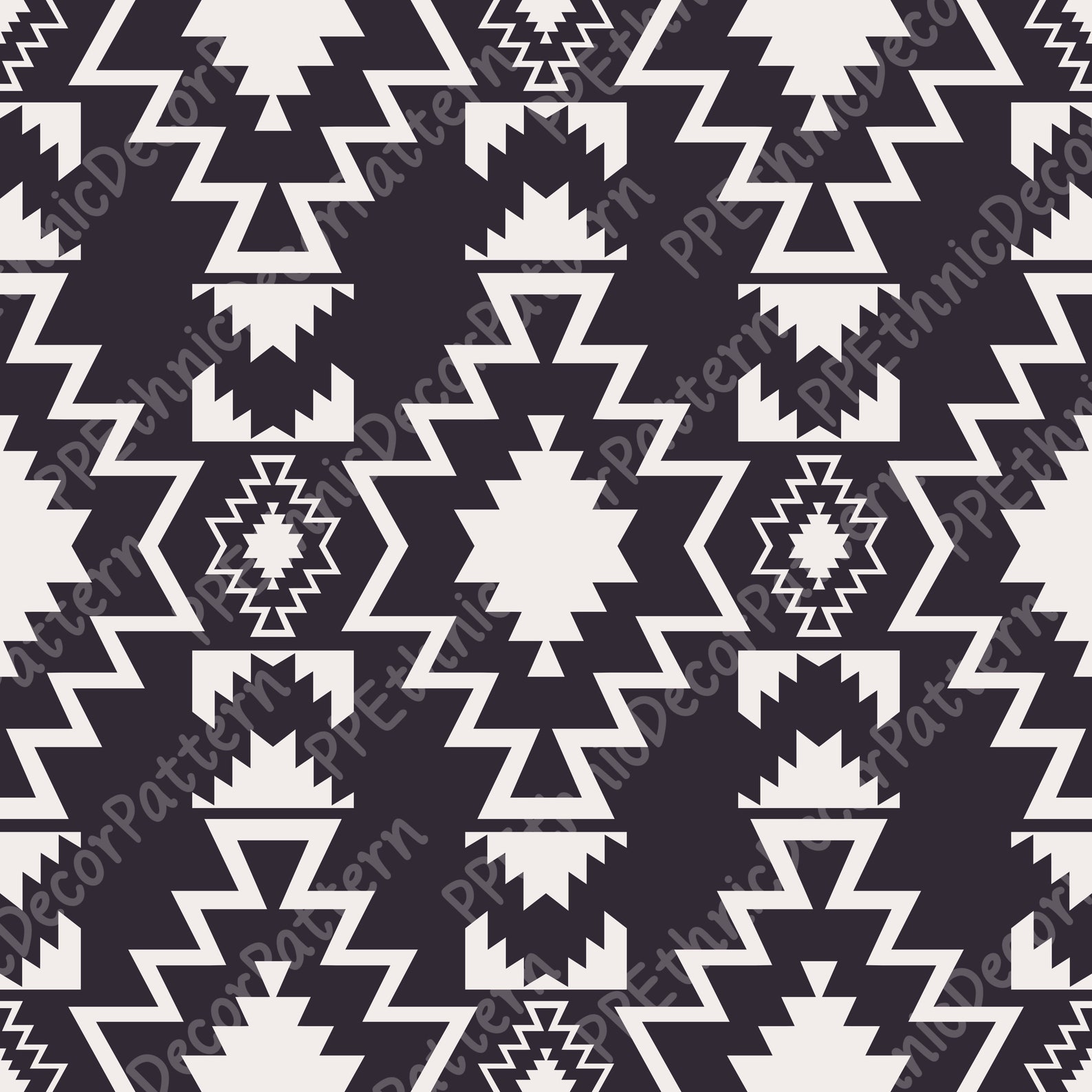 Aztec Southwestern Geometric Black and White Seamless Pattern SVG ...