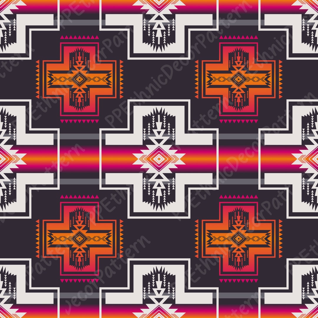 Colorful Native American Southwestern Home Decor Seamless Pattern SVG ...