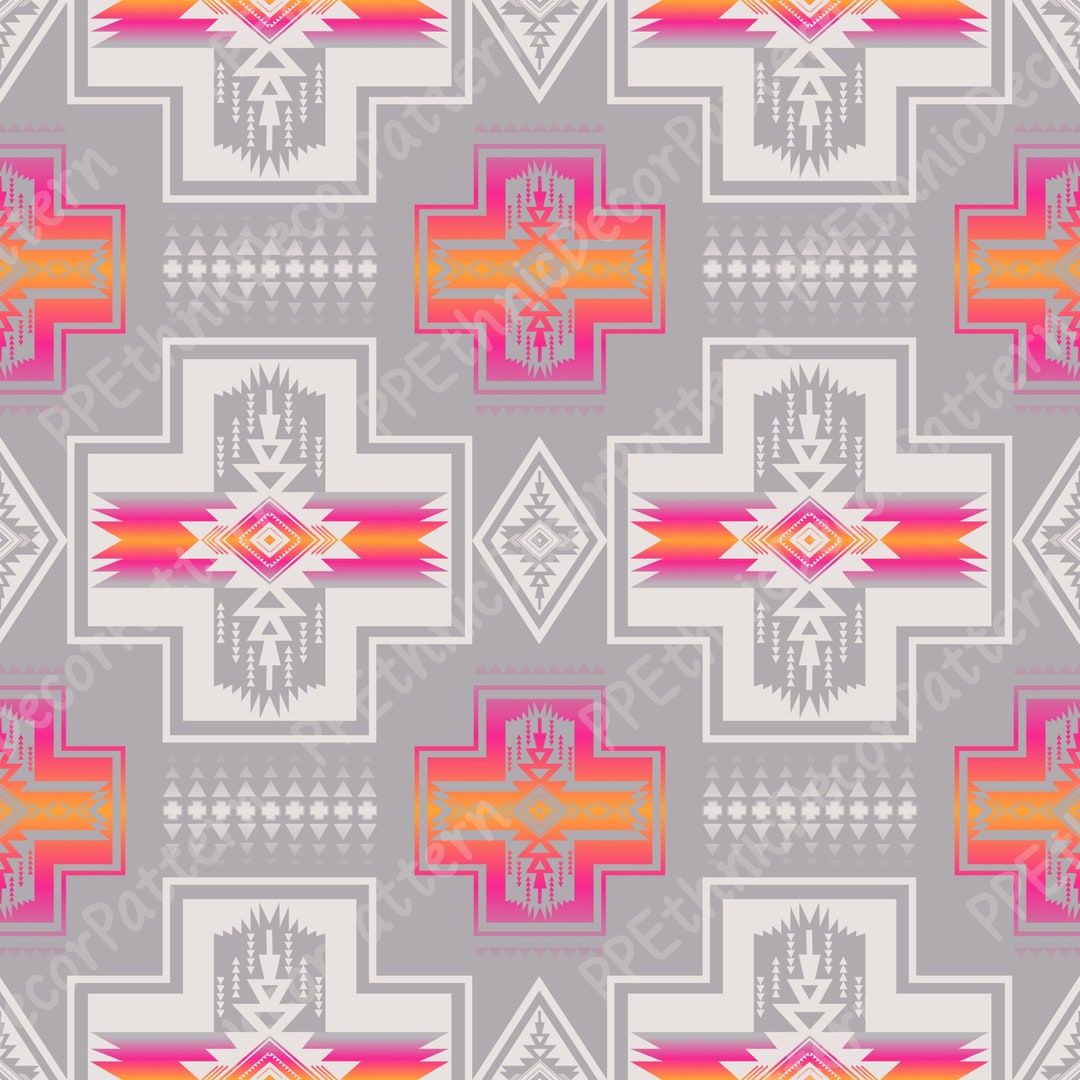 Colorful Native American Southwestern Home Decor Seamless Pattern SVG ...