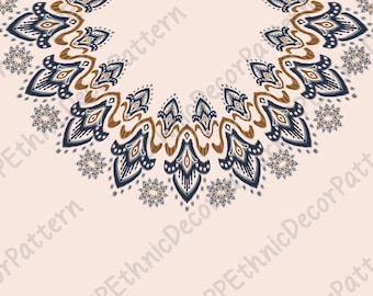 Ethnic Floral Tunic Neckline Machine Embroidery Pattern for Women Neck ...