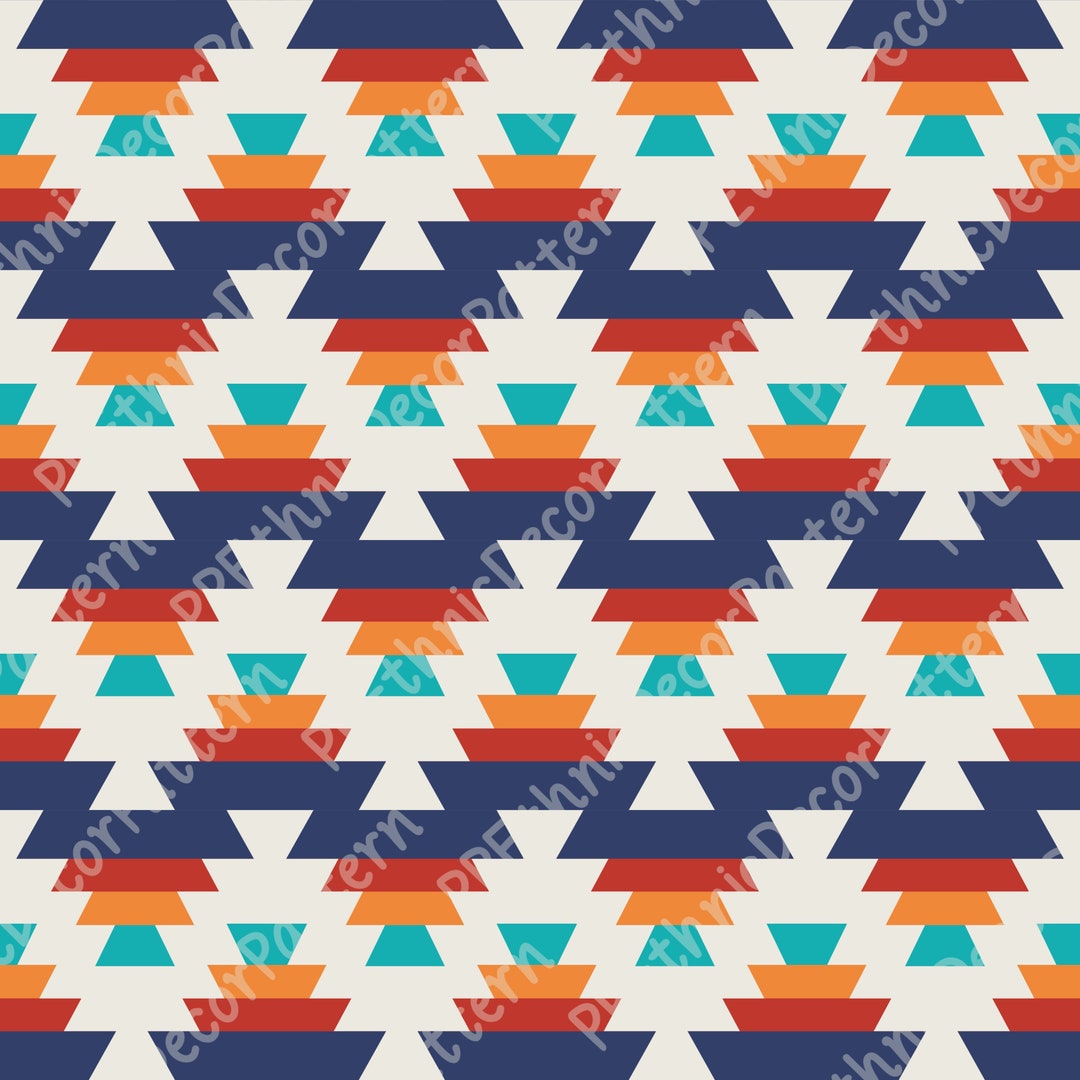 Colorful Aztec Geometric Chevron Zigzag Seamless Pattern SVG, Colorful ...