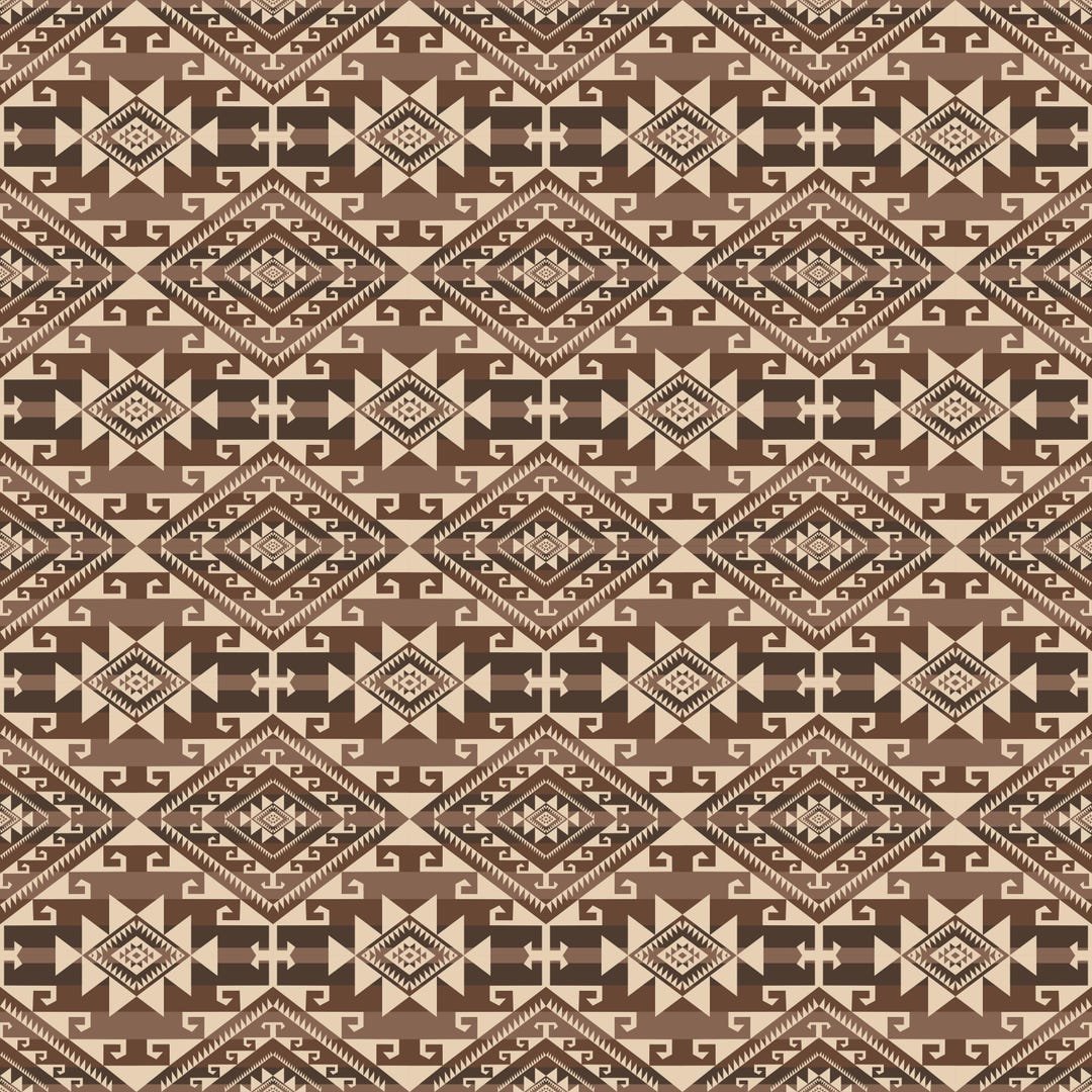 Vintage Brown Native American Indian Southwestern Home Decor Seamless ...
