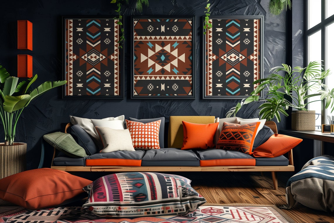 Southwestern Navajo Geometric Seamless Pattern, Aztec Navajo Digital ...