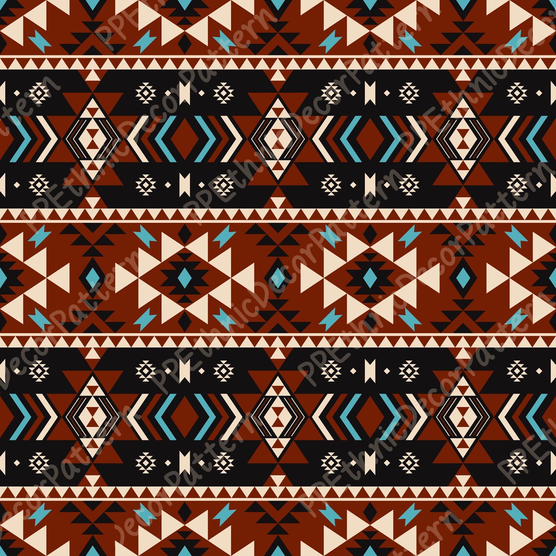 Southwestern Navajo Geometric Seamless Pattern, Aztec Navajo Digital ...