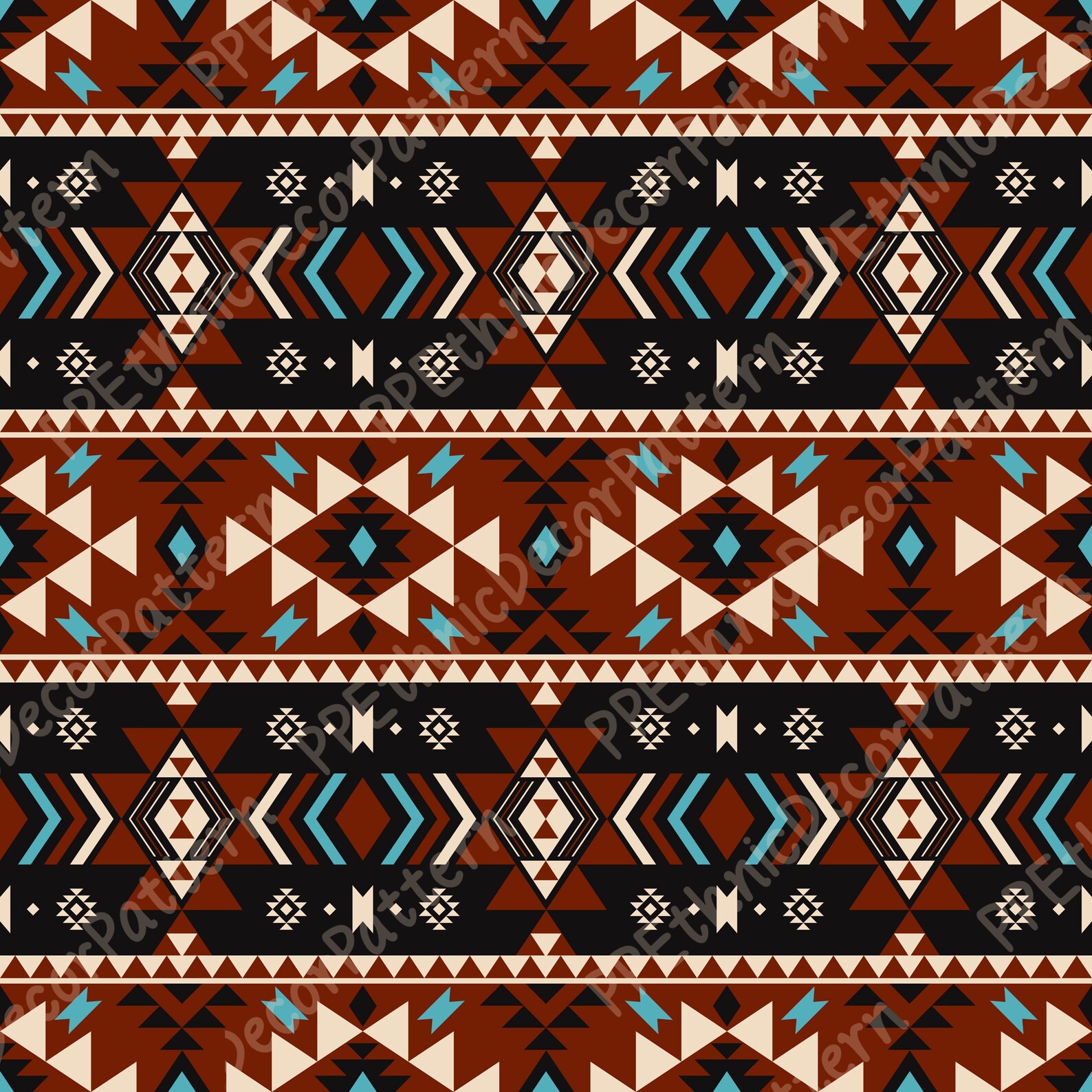 Southwestern Navajo Geometric Seamless Pattern, Aztec Navajo Digital ...