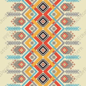 Colorful Aztec Geometric Shape Seamless Pattern SVG, Colorful Native ...