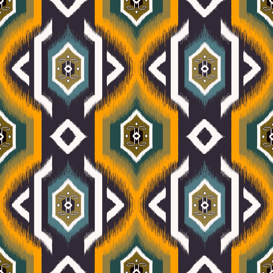Colorful African Tribal Abstract Geometric Motifs Pattern, African ...