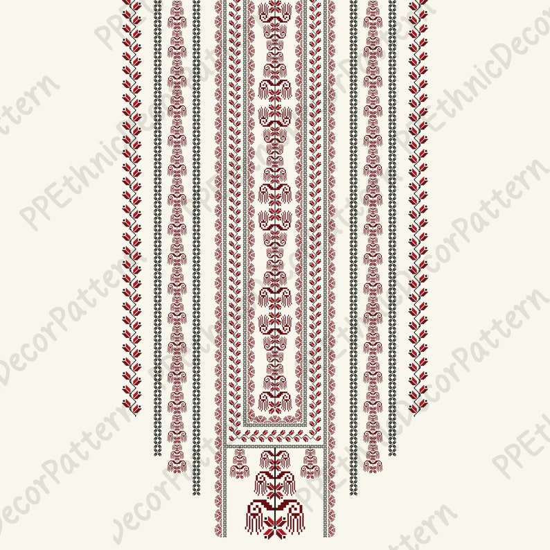 Ethnic Floral Tunic Neckline Machine Embroidery Pattern for Women Neck ...