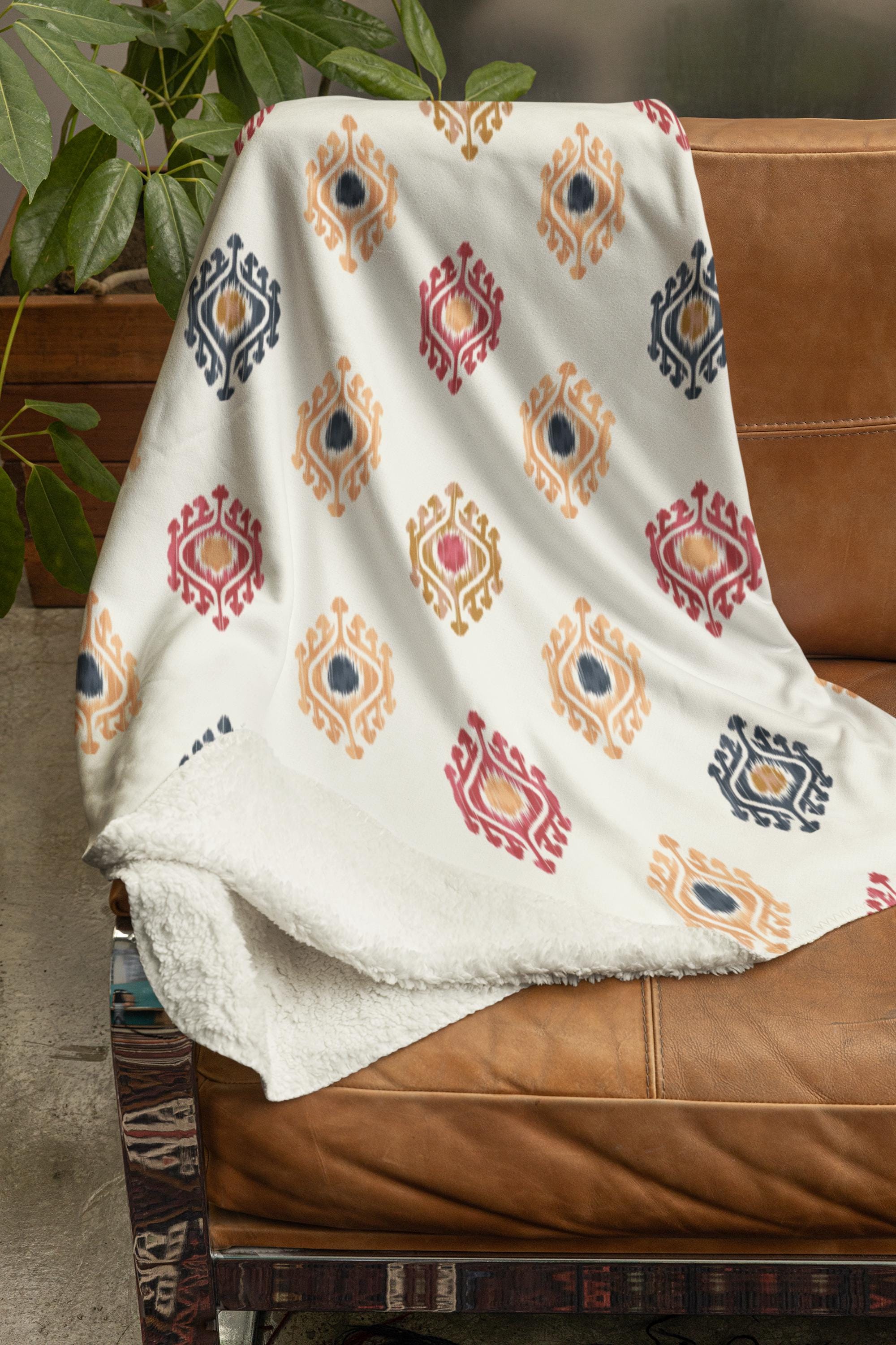 Colorful Watercolor Ikat Ethnic Motif Seamless Pattern, Ikat Ethnic ...