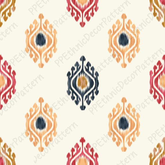 Watercolor Ikat Pattern