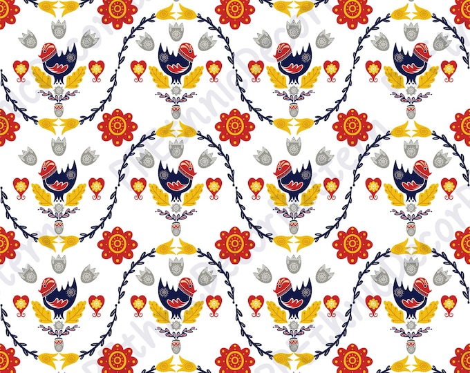 Scandinavian Folk Art Seamless Patterns: Nordic Textile Designs ...