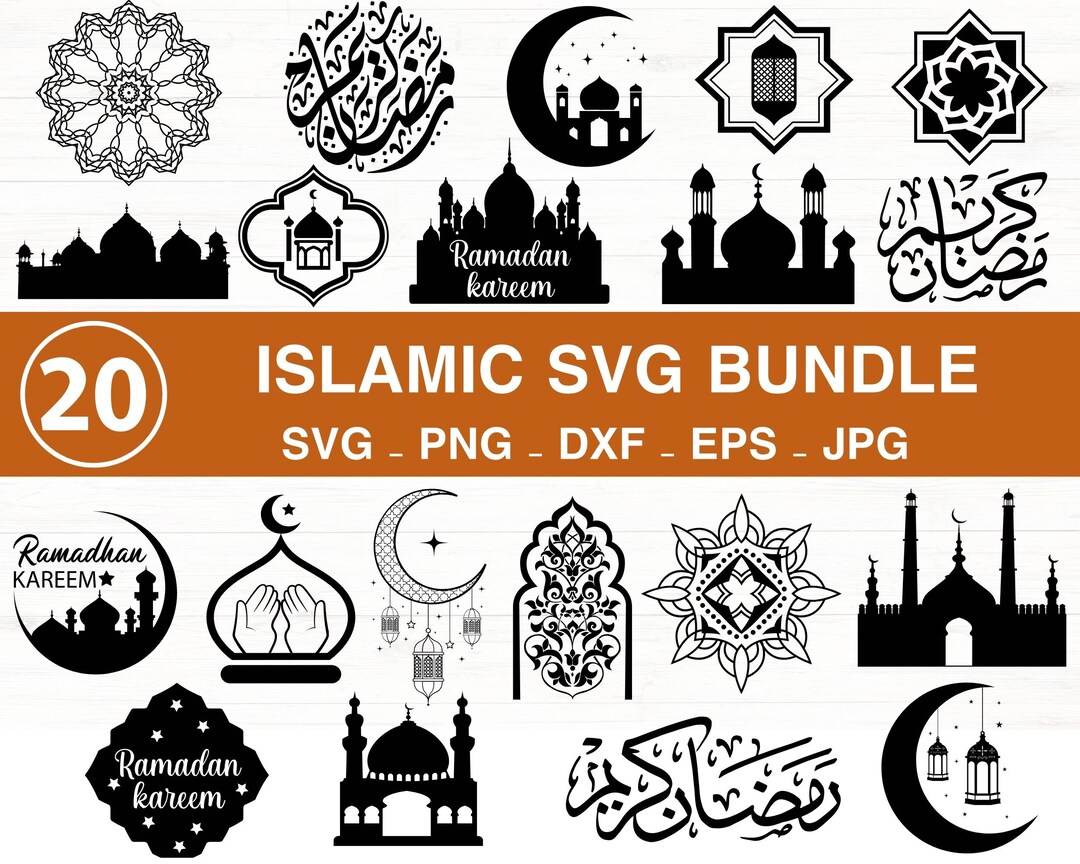 Islamic SVG, Islamic SVG Bundle, Ramadan Kareem, Symbol, Masjid, Mosque ...