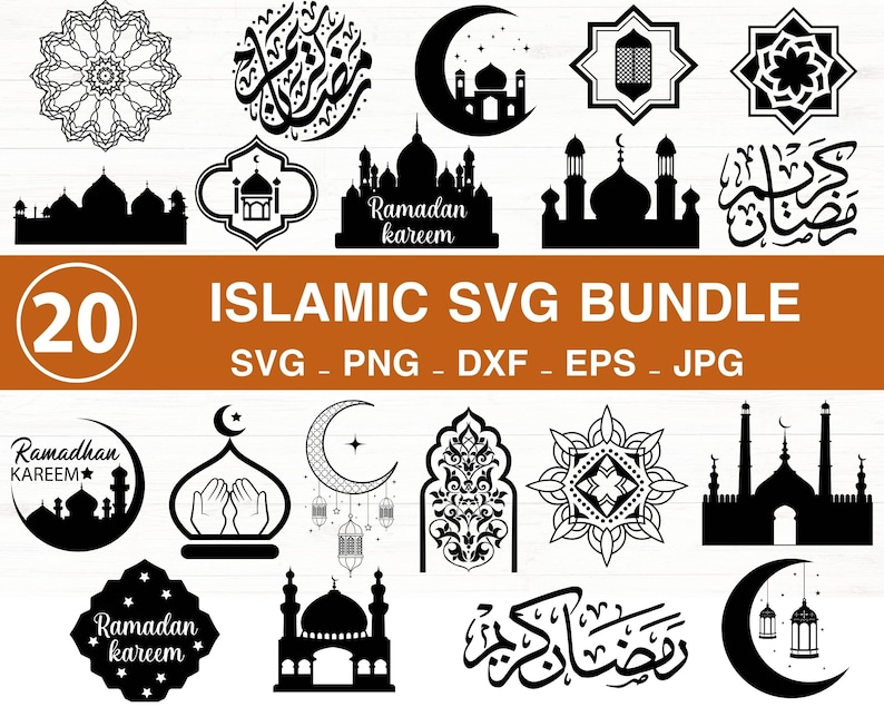 Islamic SVG, Islamic SVG Bundle, Ramadan Kareem, Symbol, Masjid, Mosque ...