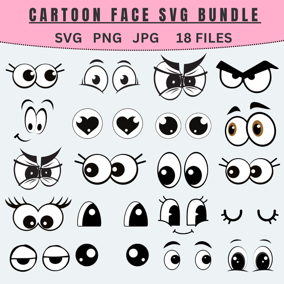 Cartoon Eyes Svg, Cartoon Comic Eyes Svg, Googly Eyes Svg, Emoji Svg ...