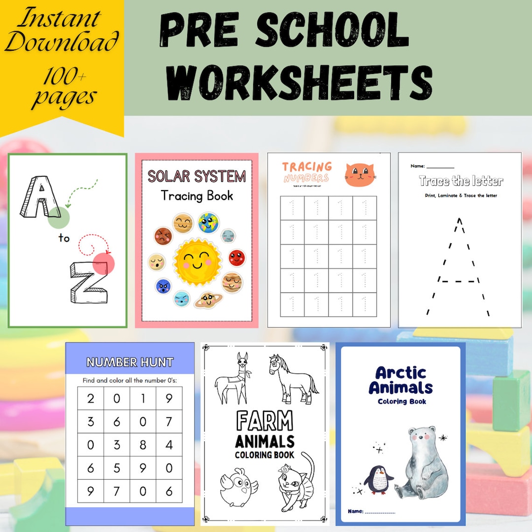 Preschool Curriculum Kindergarten Learning Bundle Activity Worksheet ...