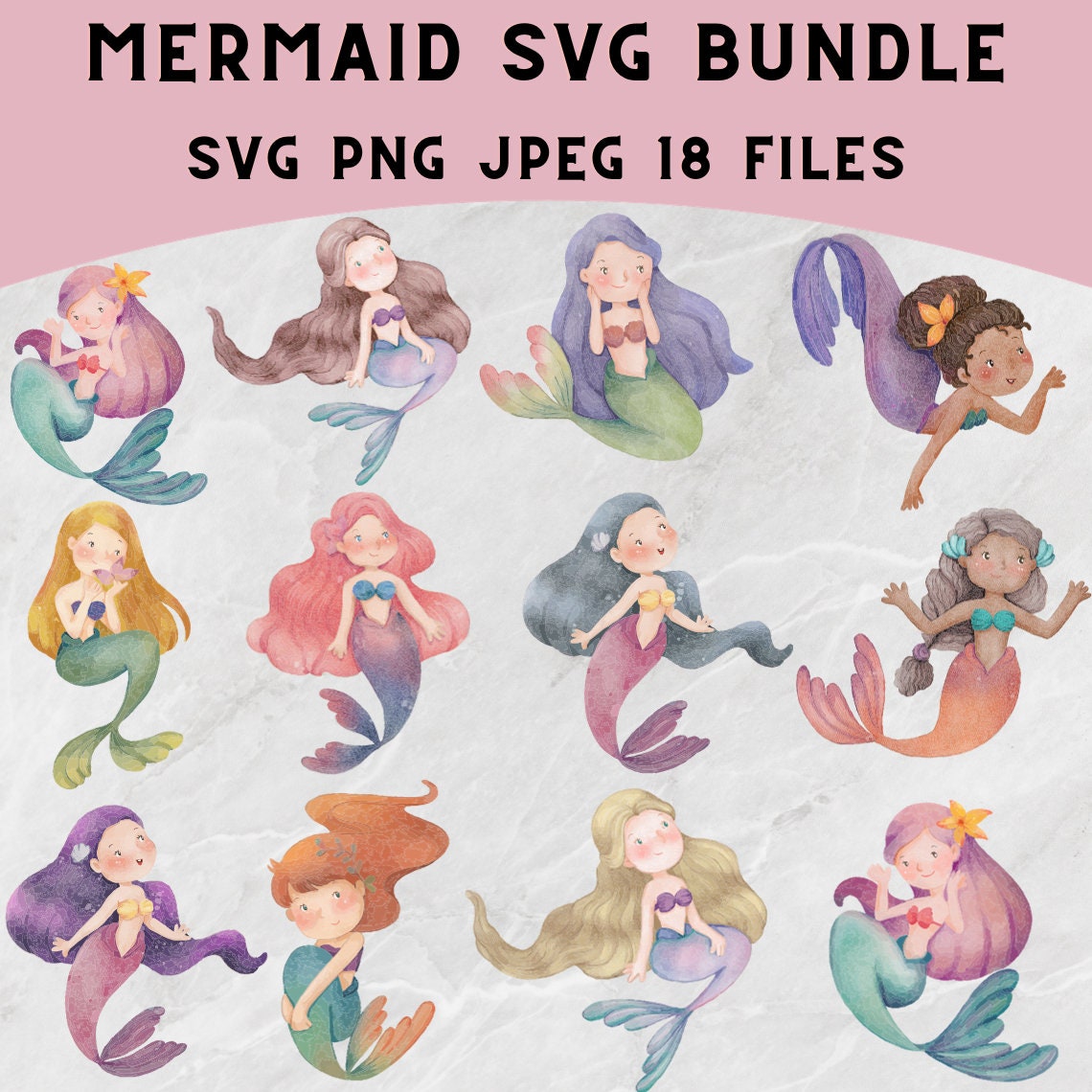 Mermaid SVG, Mermaid SVG Bundle, the Little Mermaid Svg, Little Mermaid ...