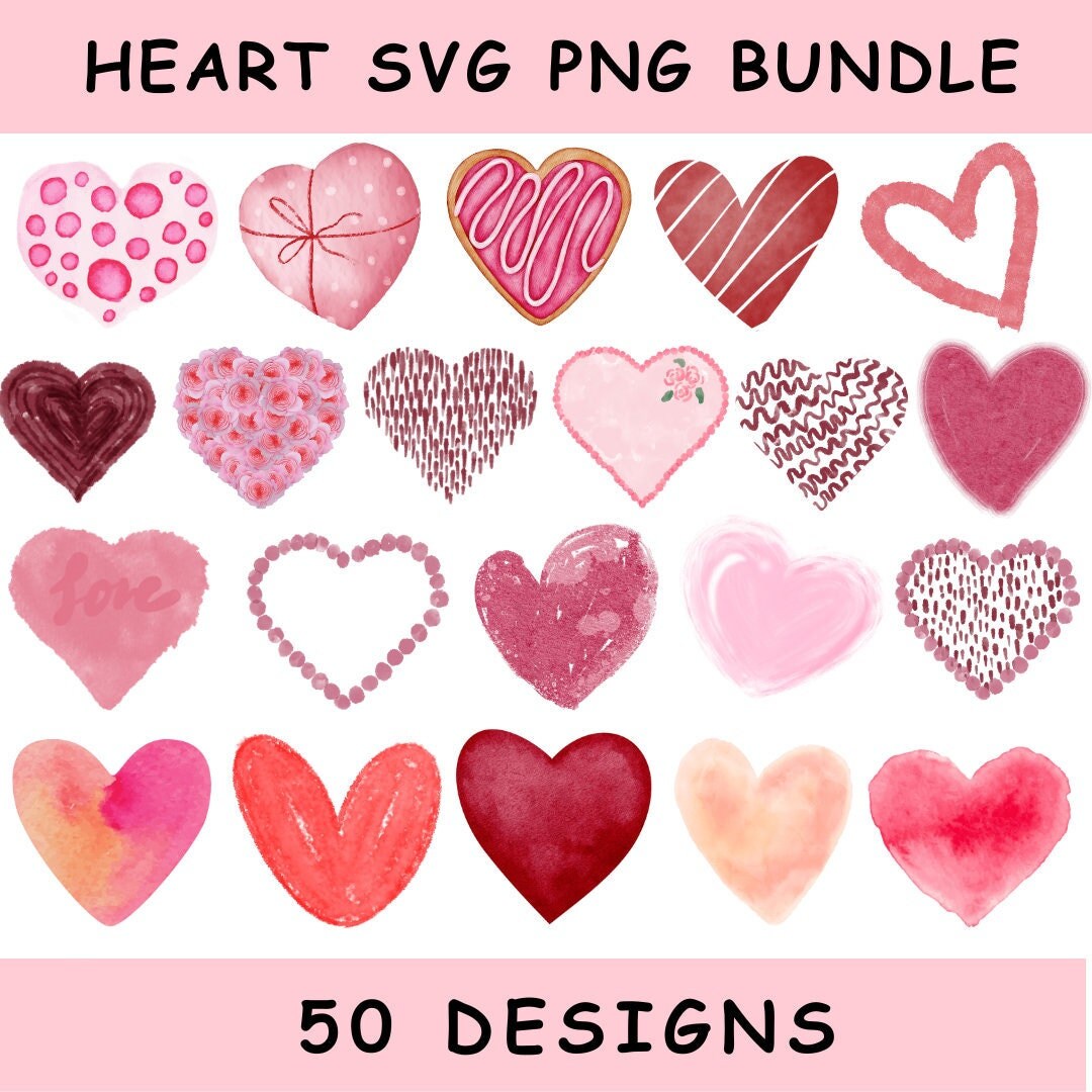 Heart SVG Bundle, Heart Svg File, Heart Clipart, Heart Doodle, Heart ...
