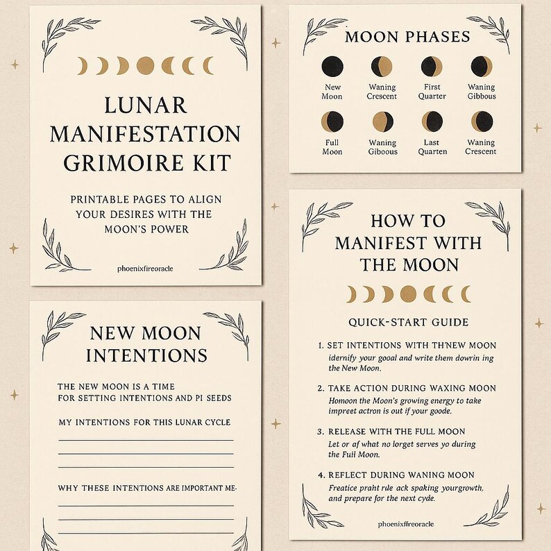 Moon Manifestation Printable | New Moon & Full Moon Ritual Journal ...