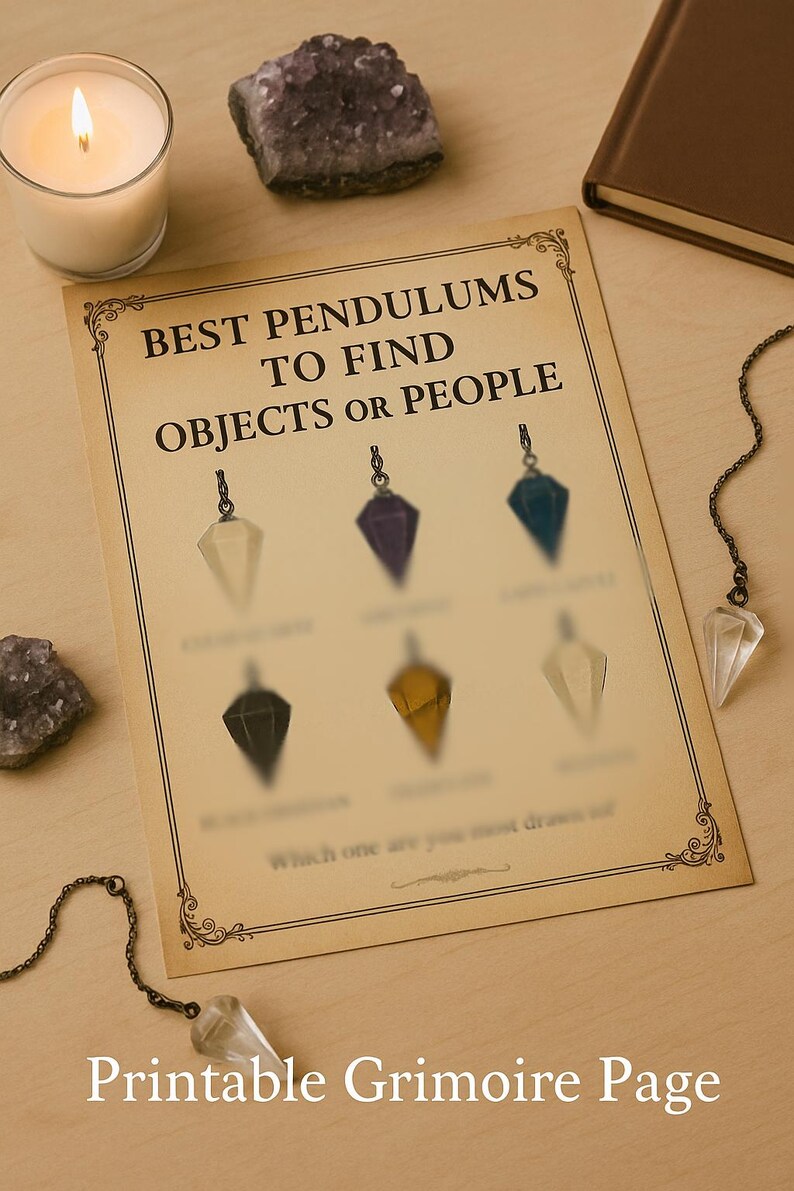 Best Pendulums for Finding Objects or People | Printable Grimoire Page ...