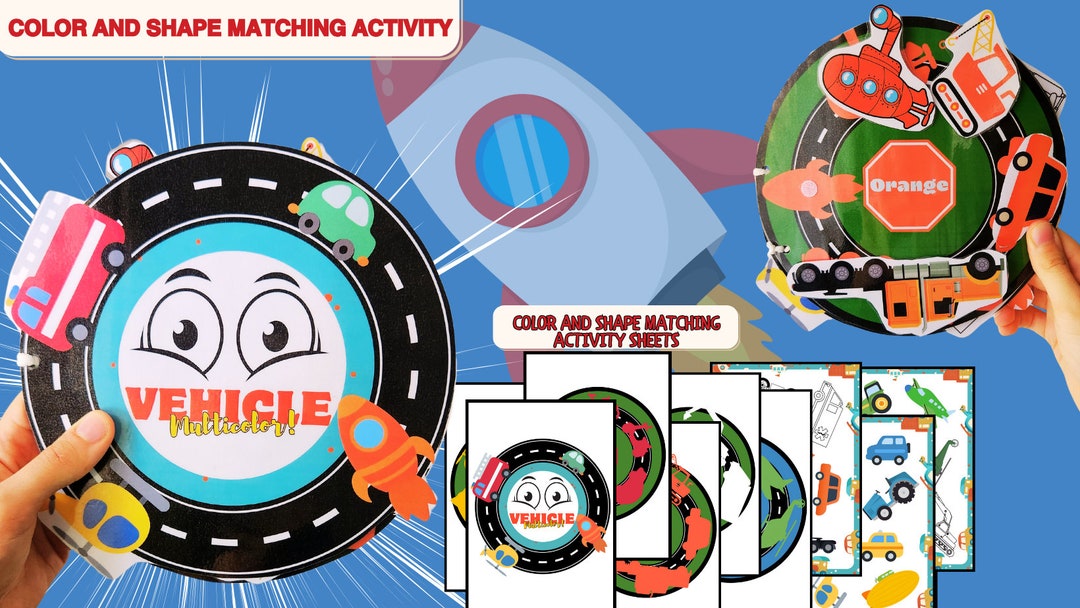 Multicolor Vehicle, Printable Educational Color and Shape Matching ...
