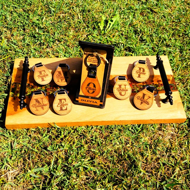 Wooden Keychain - Etsy