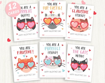12 Printable Dog Valentine's Day Cards, Classroom Valentine's Day Cards ...