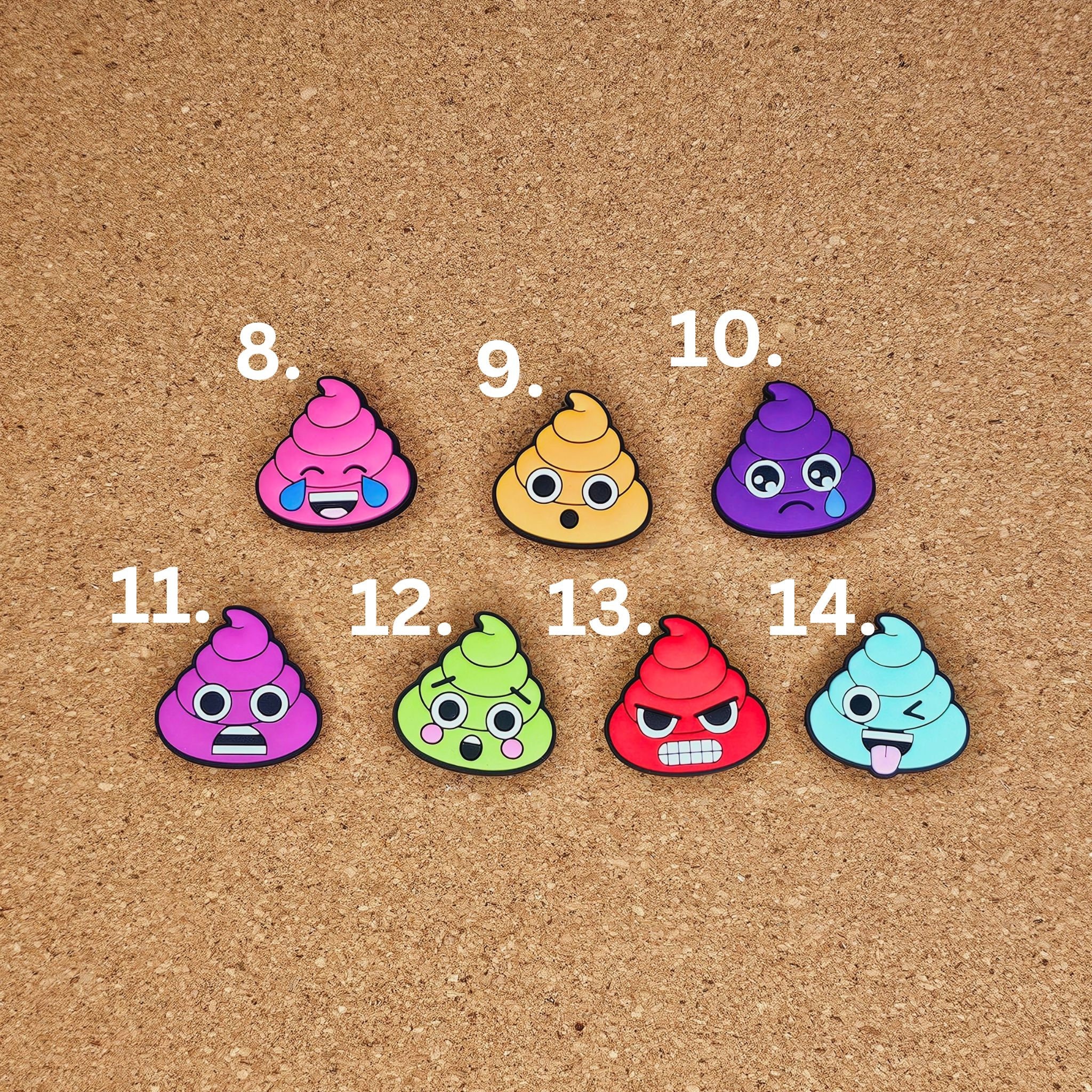 Croc Charm Pin Badge Emoji Poop, Happy, Bad, Angry, Crying, Smiling ...
