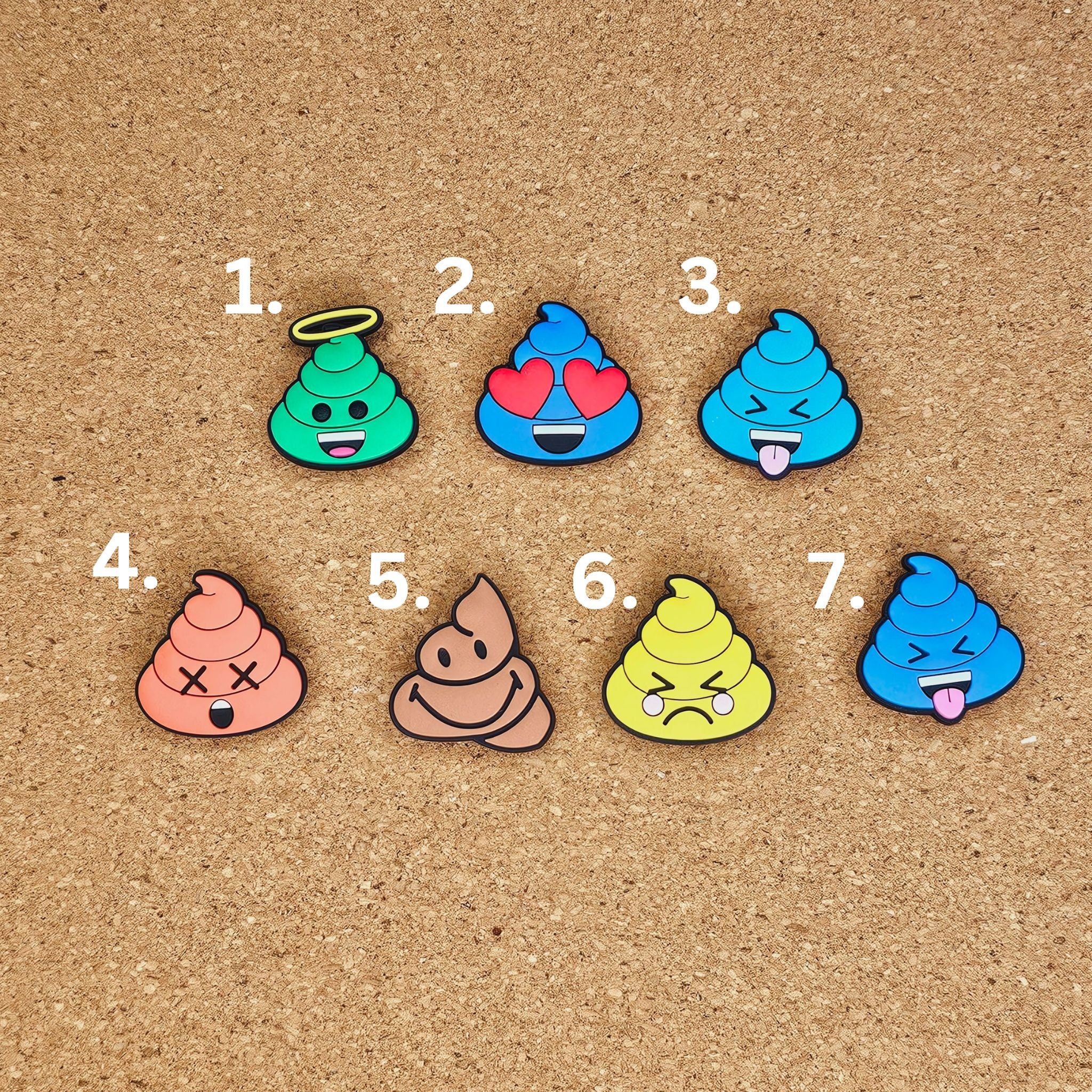 Croc Charm Pin Badge Emoji Poop, Happy, Bad, Angry, Crying, Smiling ...
