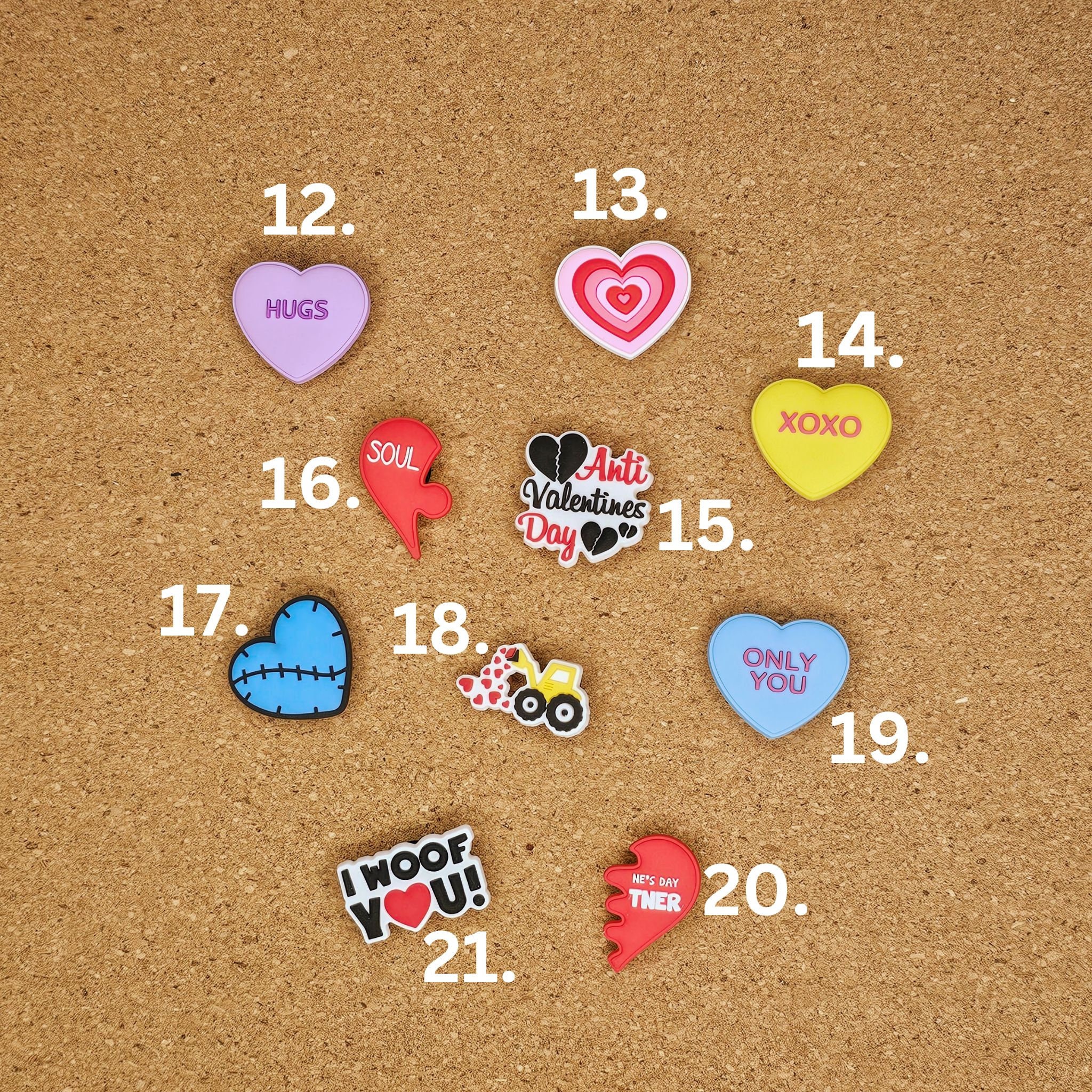 Croc Charm Pin Badge Hearts Valentine's Day, Cute Charms, Xoxo Hugs ...